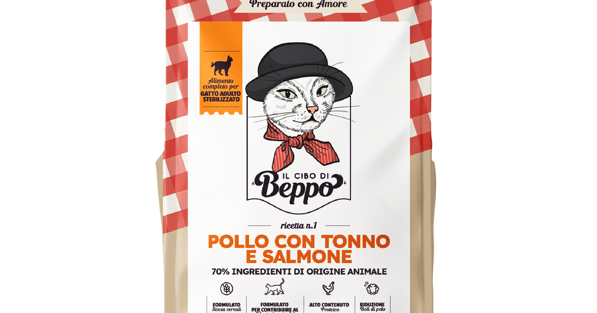 Il Cibo di Beppo Cat steril Pollo con Tonno e Salmone 1,5kg|L'Isola dei ...
