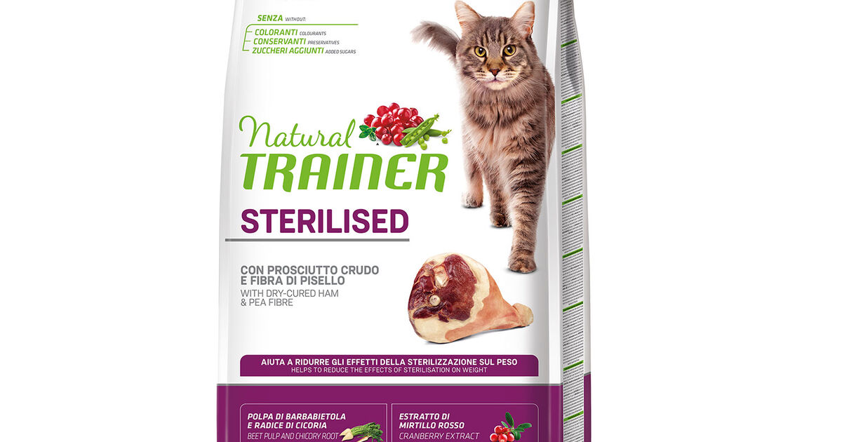 Natural Trainer Cat Adult Sterilised con Prosciutto crudo 10 kg|L'isola ...