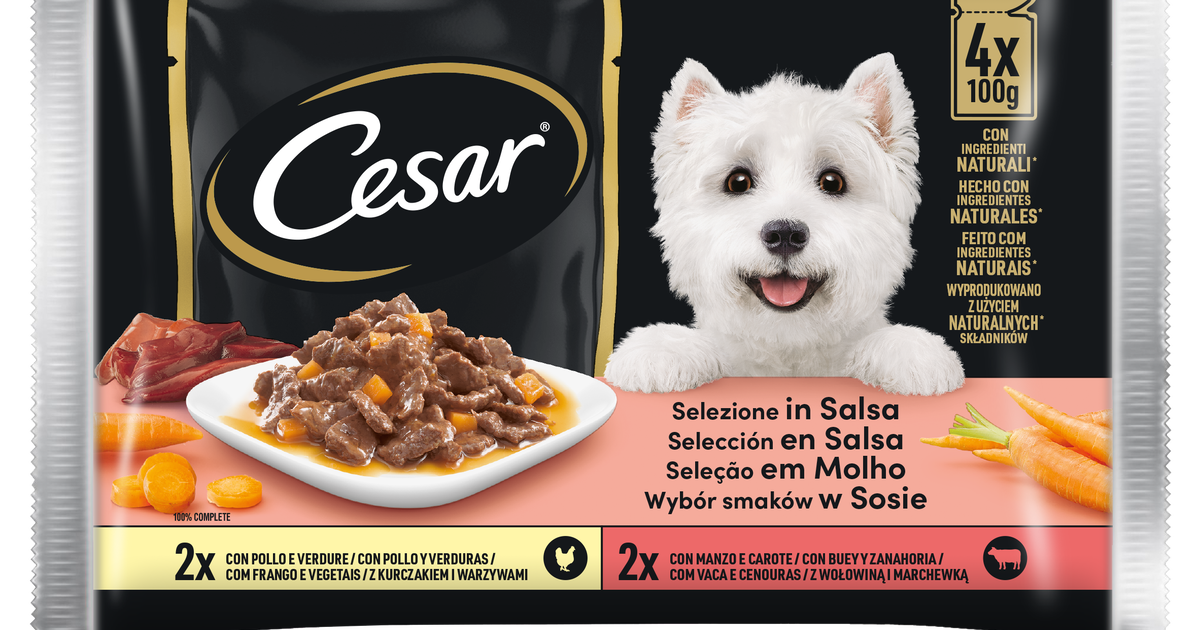 Cesar Delizie del Giorno Multipack Pollo e Manzo in Salsa 4x100 gr|L ...