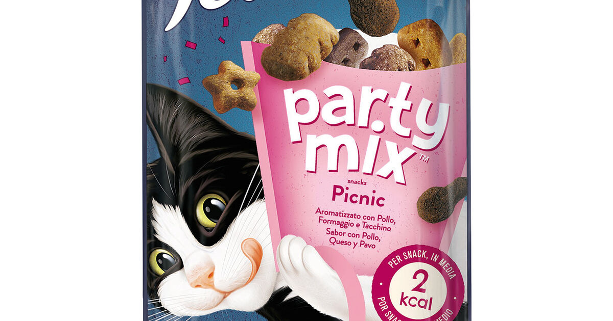 Felix Party Mix Snack Cat Picnic Mix con Pollo Formaggio e Tacchino 60 ...