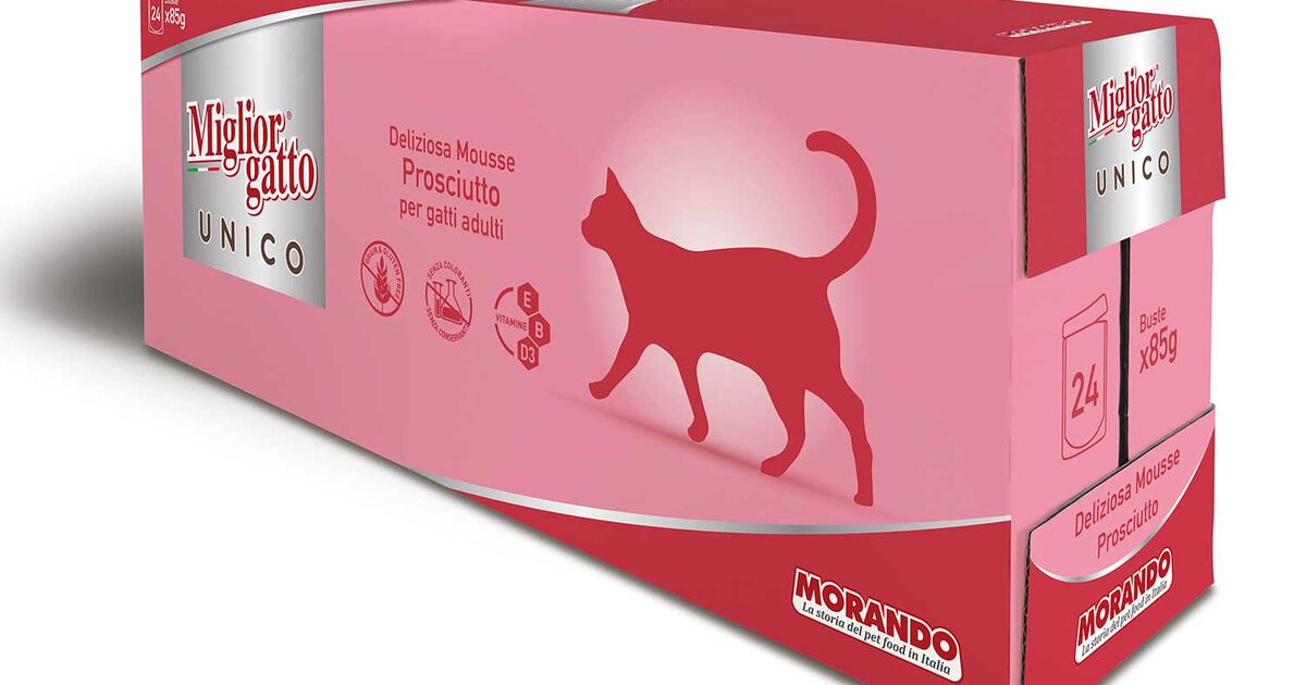 Migliorgatto Unico Cat Adult deliziosa mousse Prosciutto 85 gr x 24 pz ...
