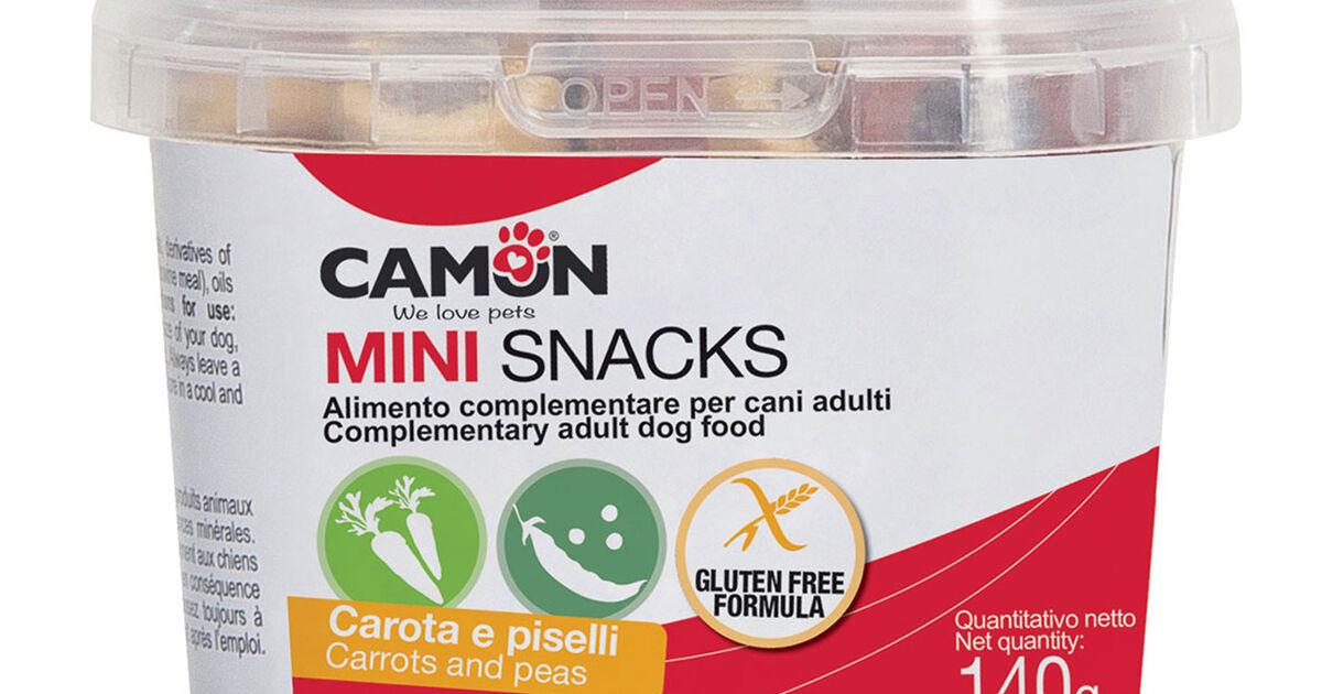 Camon Snacks Mini Gocciole alle Carote e Piselli 140 gr|L'Isola dei Tesori