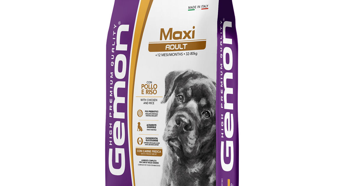 Gemon Dog Adult Maxi con Pollo e Riso 15 kg| L'Isola dei Tesori