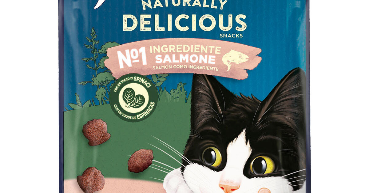Felix Naturally Delicious Cat Snack con Salmone e Spinaci 50 gr|L'Isola ...