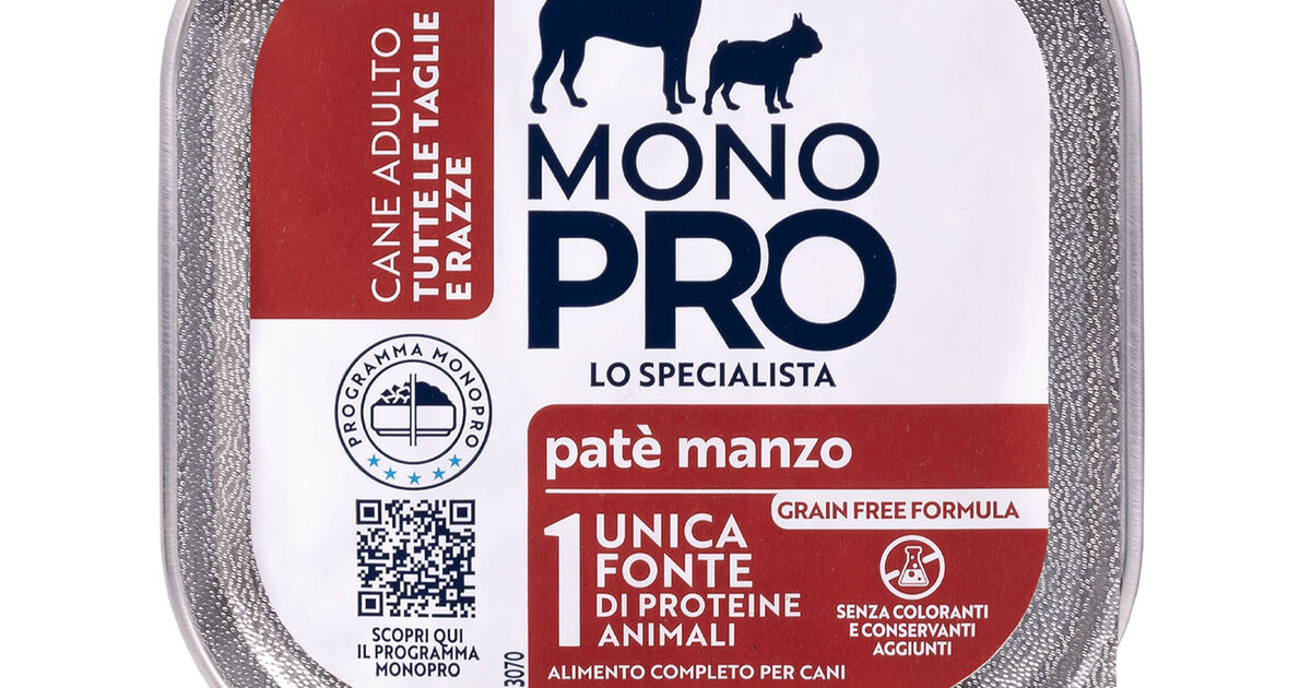 Monopro Dog Adult All breeds Paté Manzo150gr|L'Isola dei Tesori